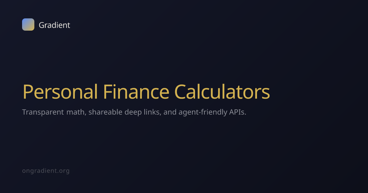 Gradient — Personal Finance Calculators